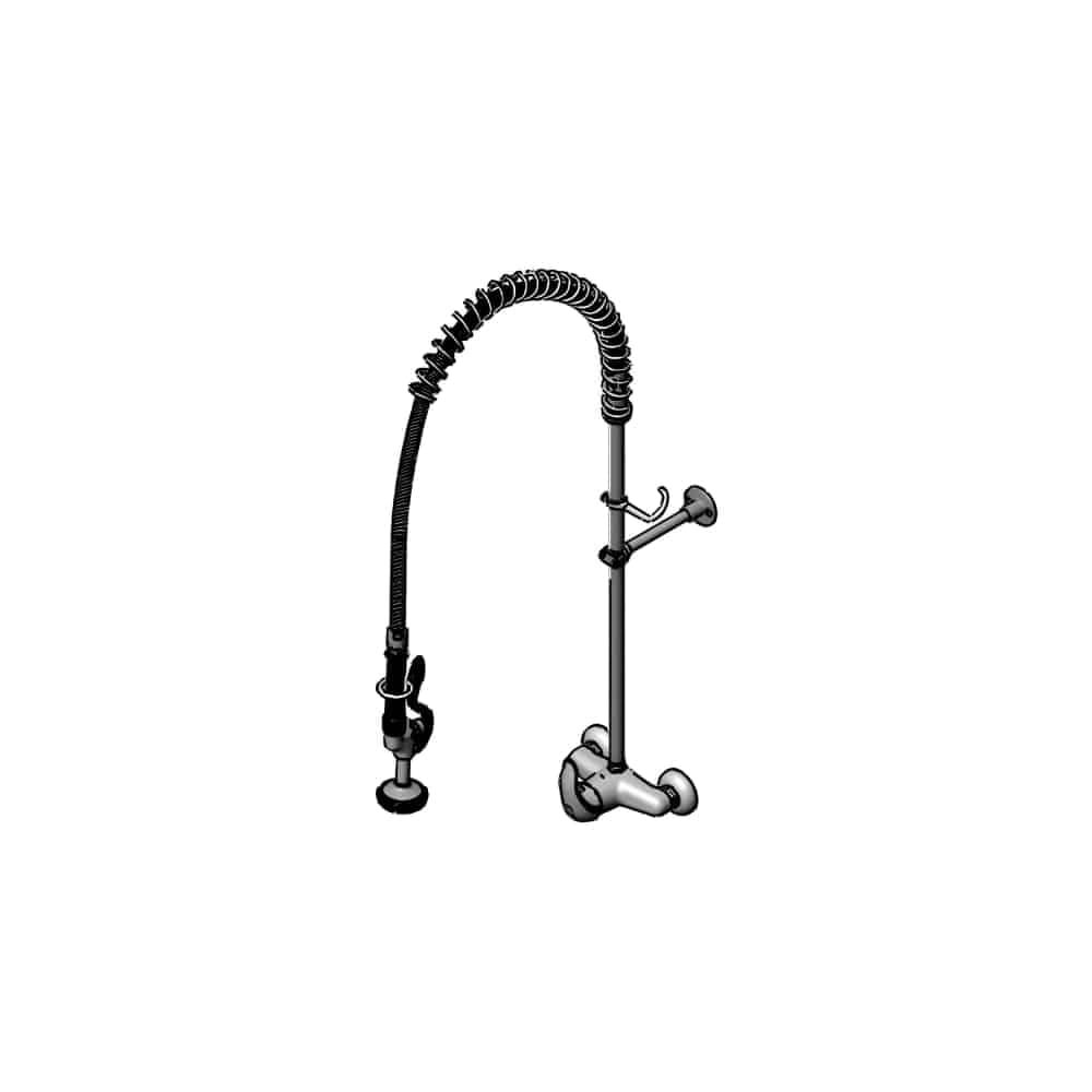 T&S Brass Pre-Rinse Unit: 6″ Wall Mount, Single Lever, 5SV-H Spray ...
