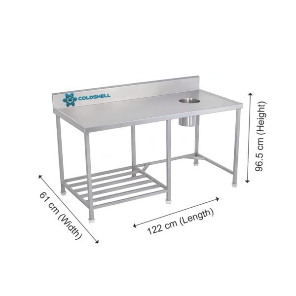 Coldshell Dish landing Table with Garbage Chute GCT48 - Coldshell